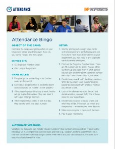 Attendance Bingo | Labor Management Partnership