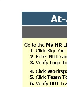 UBT Tracker at a Glance for Co-Leads | Labor Management Partnership